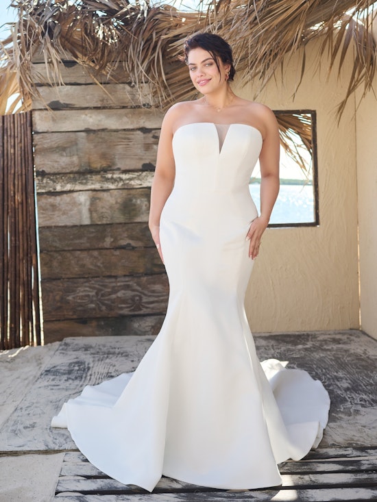 Marsha Strapless V Neckline Wedding Dress Rebecca Ingram